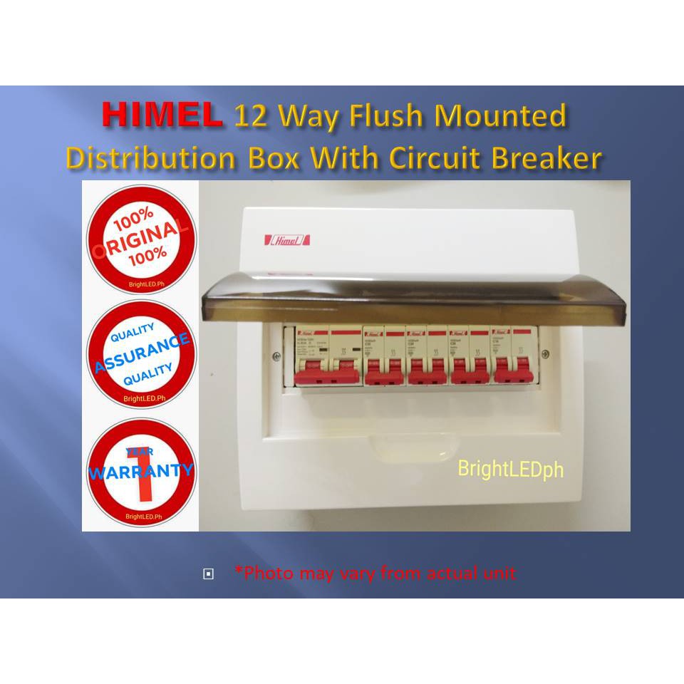 HIMEL 12 Way Flush Mounted Distribution Box with Breakers Set | Shopee ...