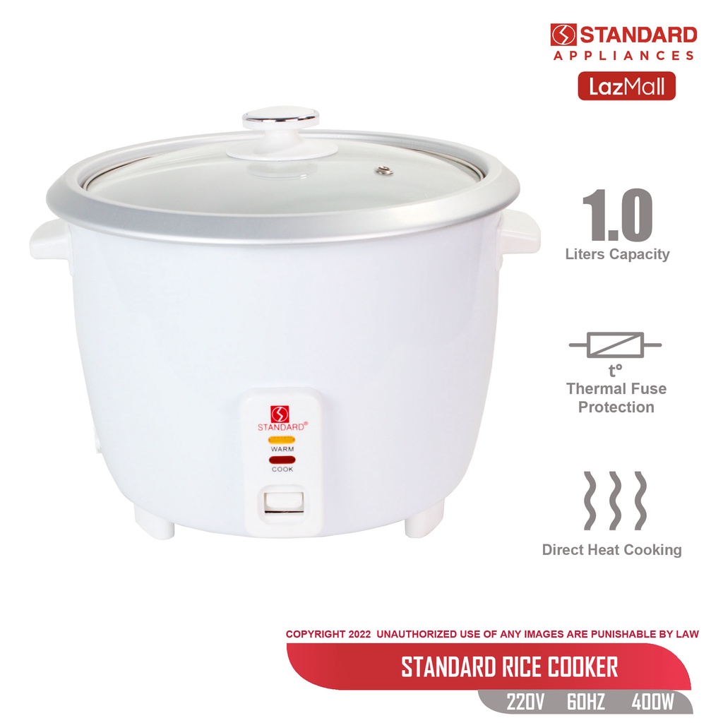 Standard Rice Cooker 1 Liter 5 Cups Rice with Measuring Cup & Rice ...