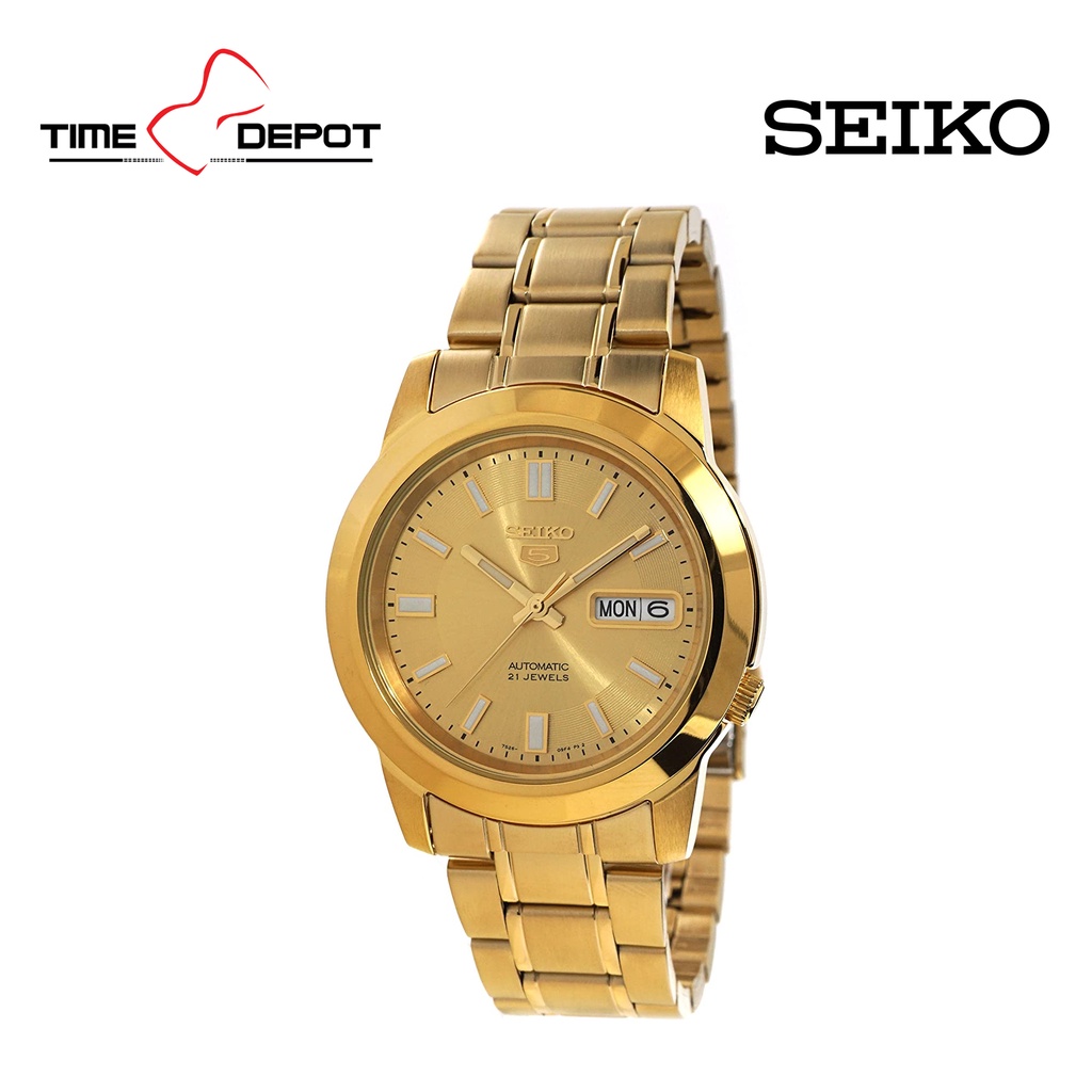 Seiko 5 SNKK20K1 Automatic Gold Stainless Steel Strap Watch For Men ...