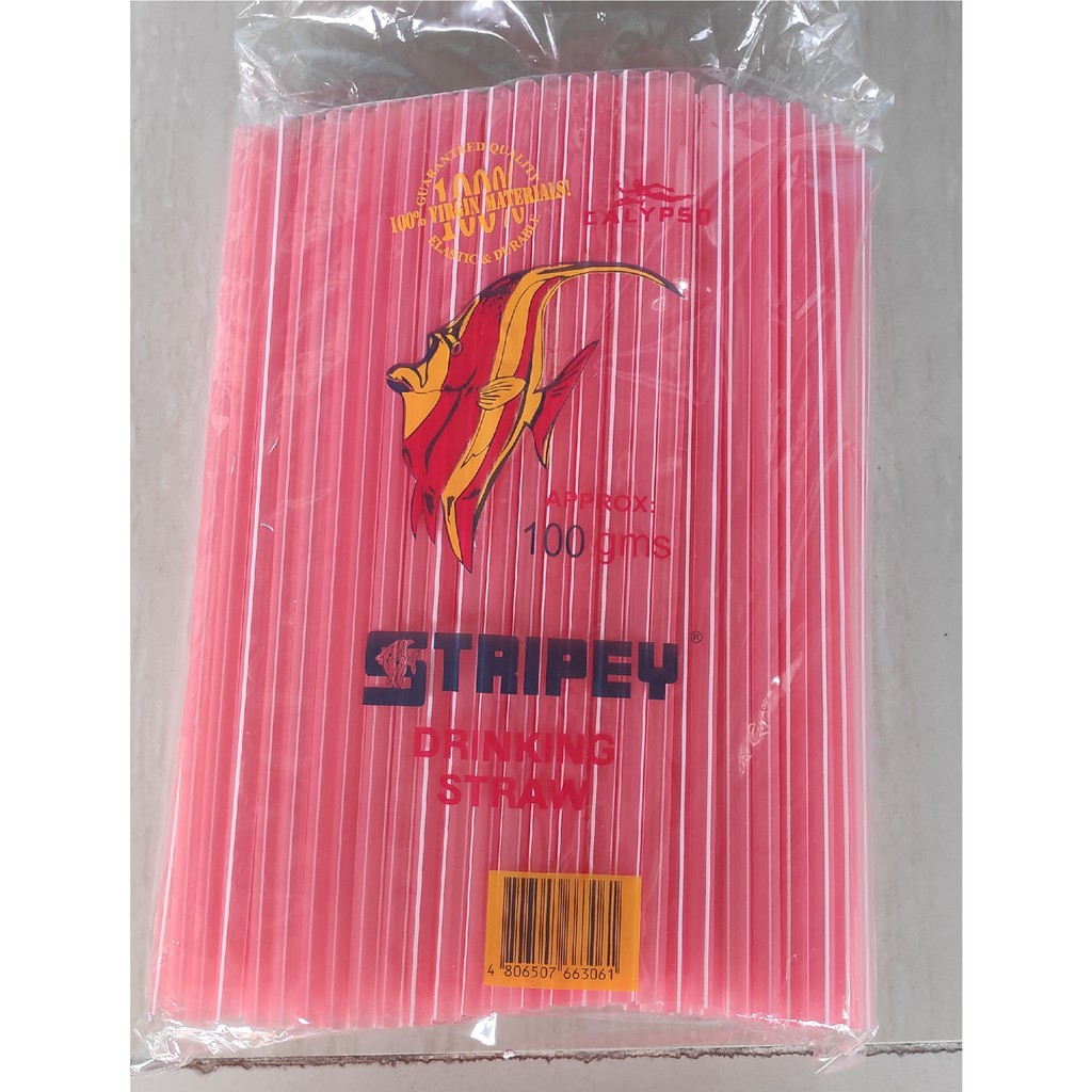 100grams Softdrinks Straw 10 Inch Stripey Assorted Color 200pcs Approx Shopee Philippines