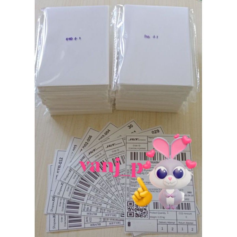 WAYBILL THERMAL STICKER PAPER A6 100 / 300pcs / 500pcs (100mmx150mm) 4 ...