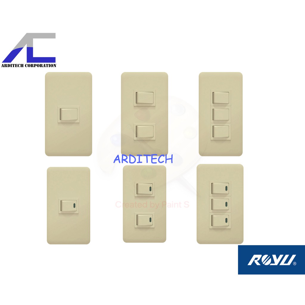 ROYU Classic Series Switch, 1 gang, 2 gang, 3 gang | Shopee Philippines