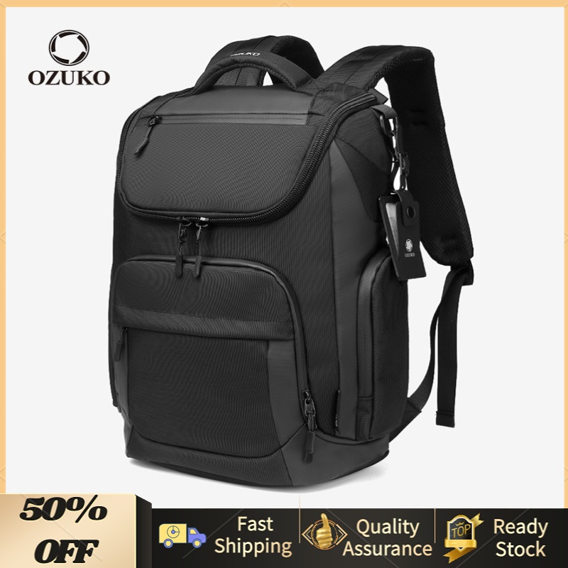 OZUKO Men Large Capacity Waterproof Laptop Backpack Business Travel Bag ...