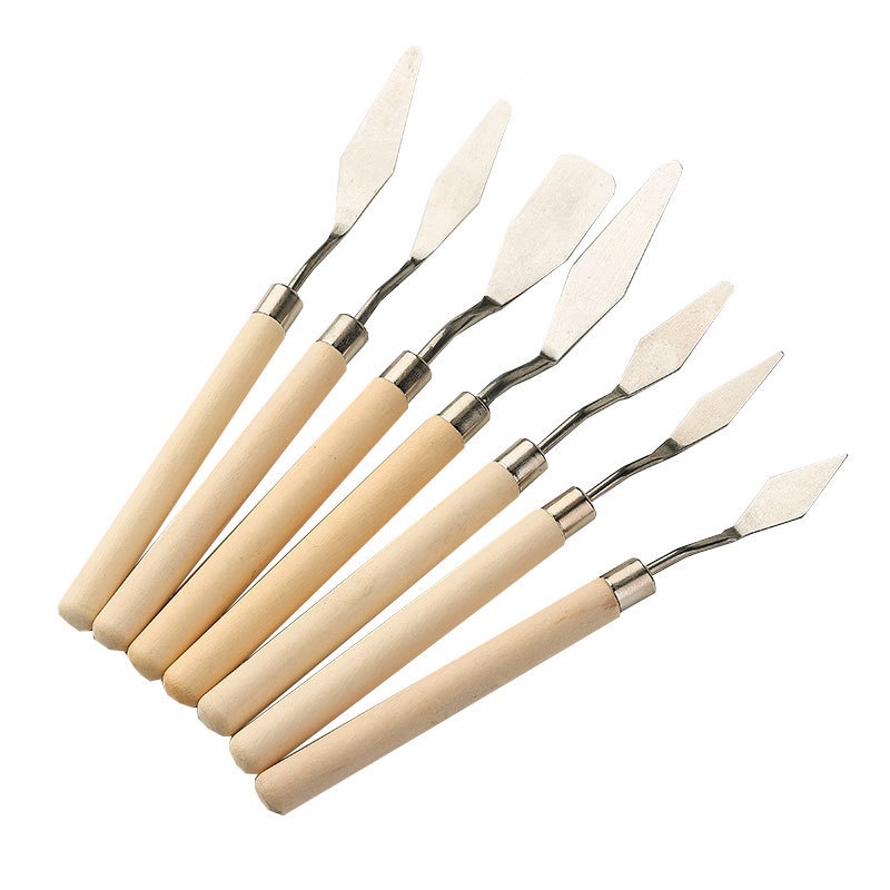 7 PCS Paint shovel Art tools Stainless steel palette knife Stationery ...