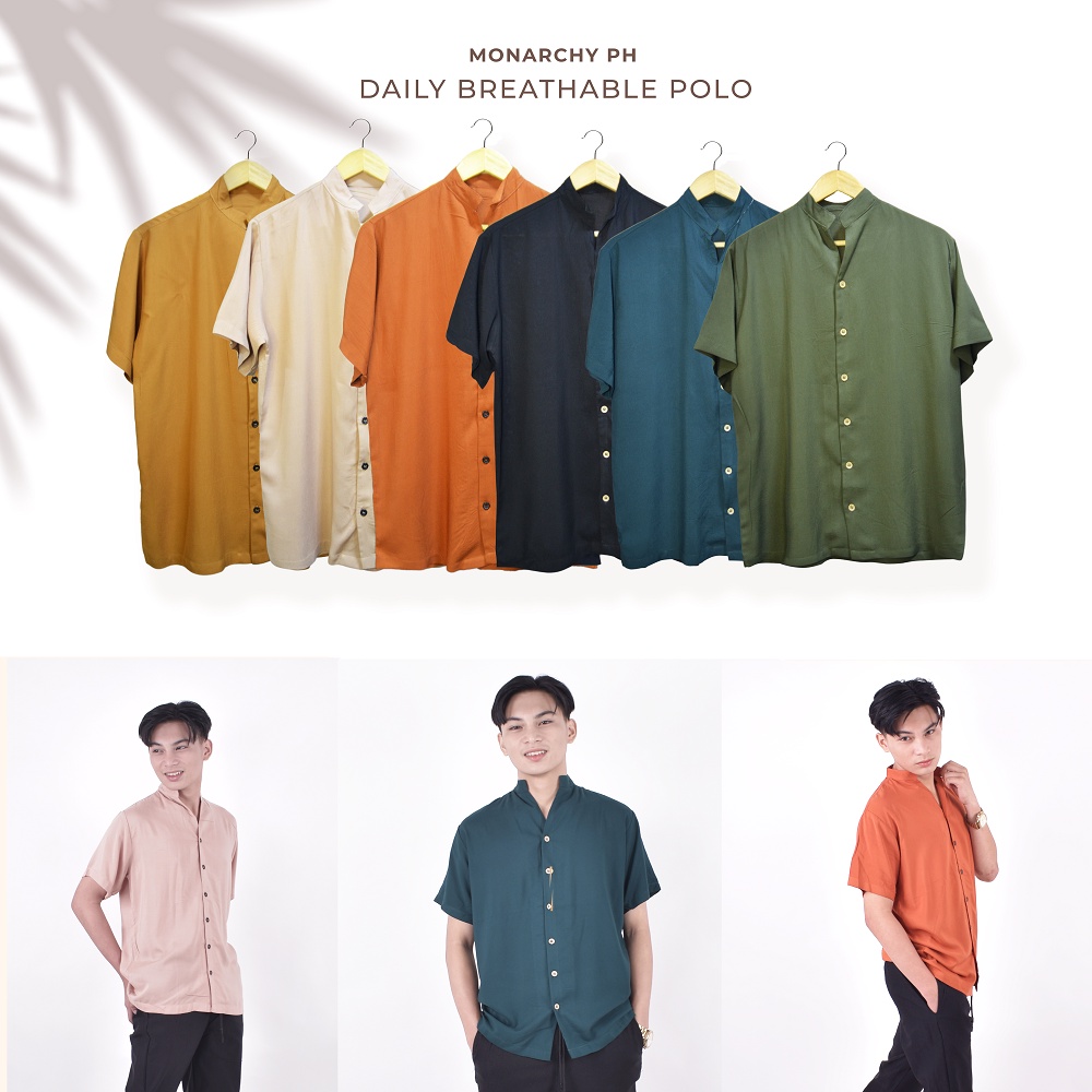 Monarchy Official Mandarin Collar Summer Breathable Polo Plain For Men ...