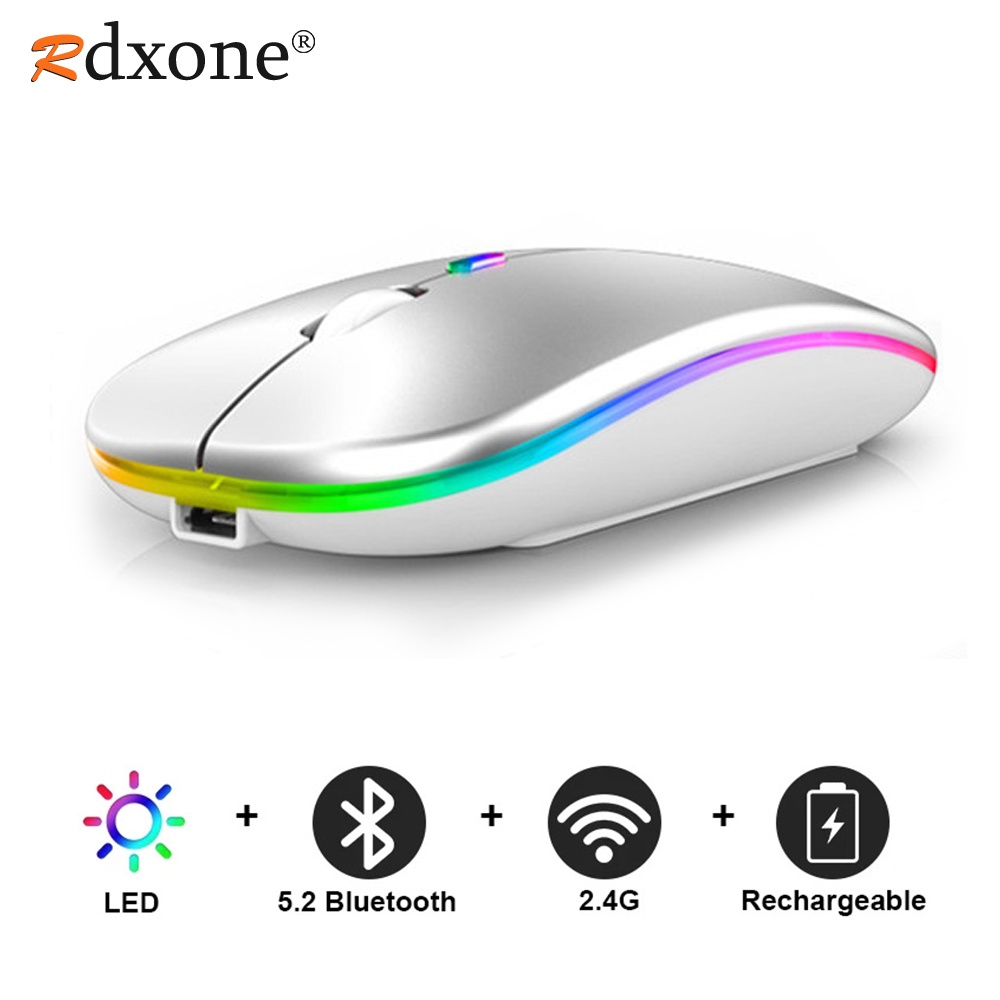 Wireless Mouse Bluetooth 2.4Ghz Rechargeable Bluetooth Mice Wireless ...