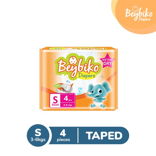 Beybiko Diapers Small (3-6 Kg) - 4 Pcs Travel Pack - Taped Diapers ...
