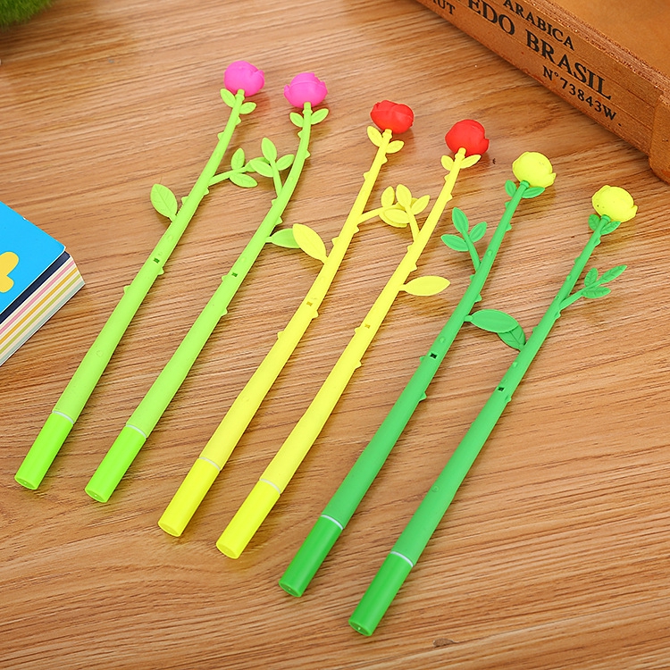 3pcs Creative Stationery Small Fresh Simulation Flower Cartoon Gel Pen ...