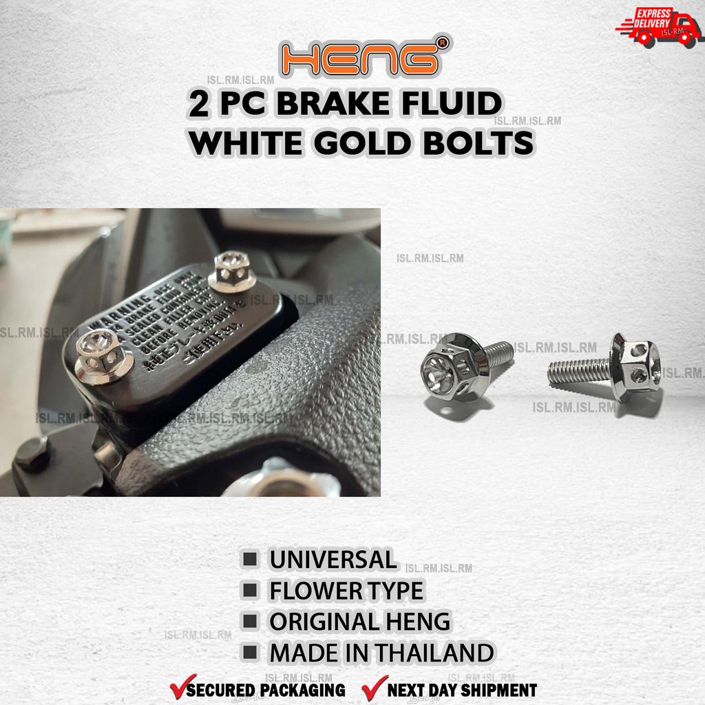 Original Heng Bolts 2 pcs brake fluid white gold bolts universal Plug ...