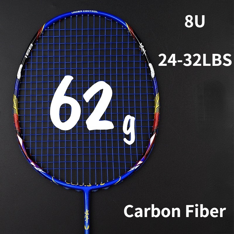 GY 8U 62g Carbon Fiber Badminton Rackets Ultra Light Badminton Racket 24-32LBS | Shopee Philippines