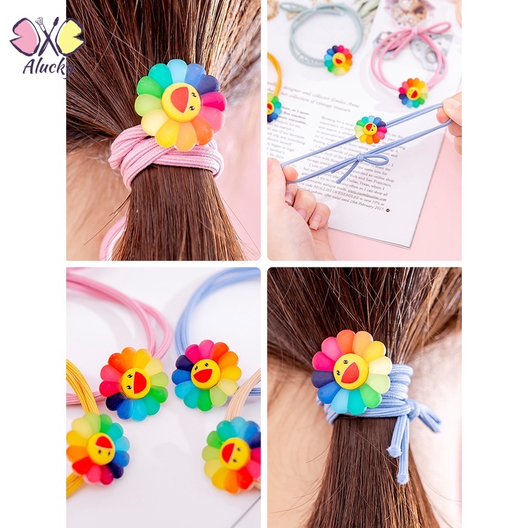 Hairline Sunflower Hairline Decoration High Elastic Leather Band Rope ...