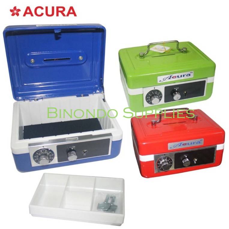 Cash Box Money Safe Drawer Jewelry Safe with Dial and Key Lock | Shopee ...