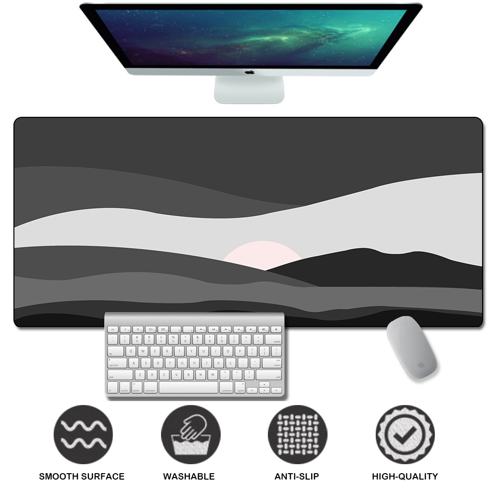 Four seasons scenery Mousepad Geo Gray Extended Mousepad Large Gaming ...