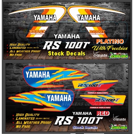 Yamaha RS 100T Stock Decals / Stickers with freebies sticker | Shopee ...