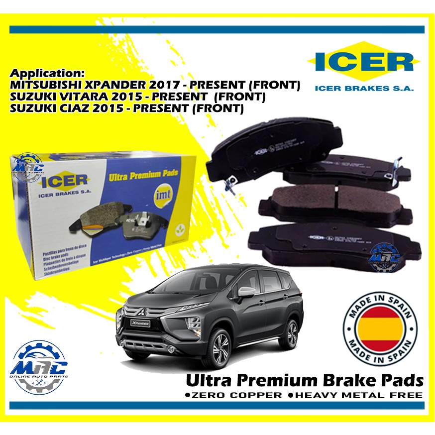 MITSUBISHI XPANDER 2017 - PRESENT ICER Ultra Premium Front Disc Brake ...