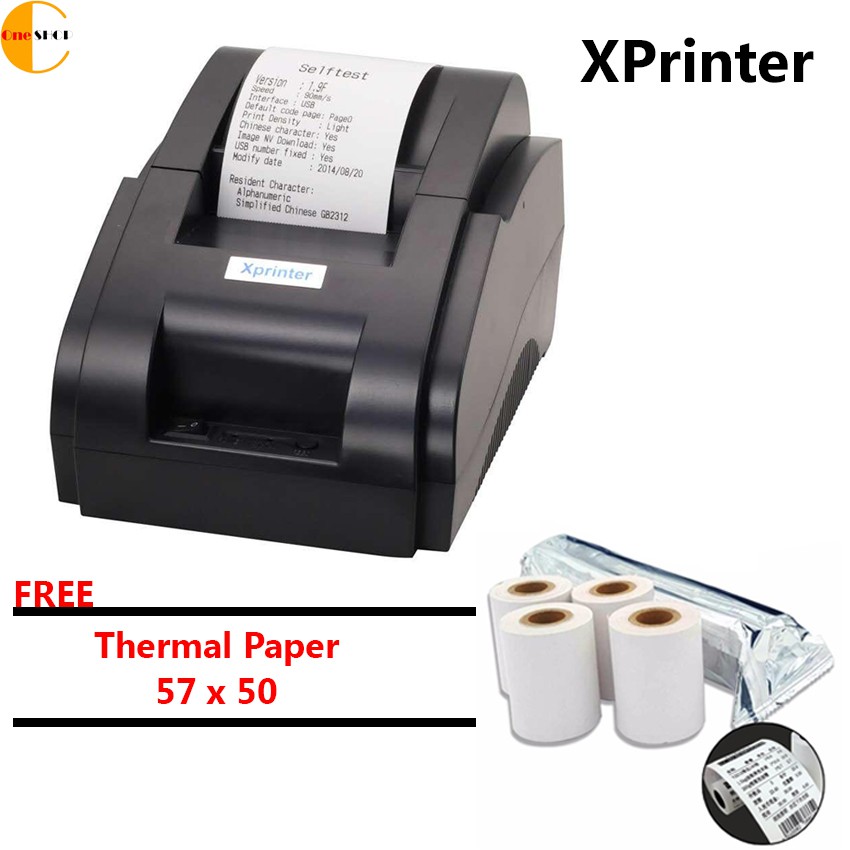 USB Xprinter XP 58IIH Thermal Receipt Printer Print Black WITH 4