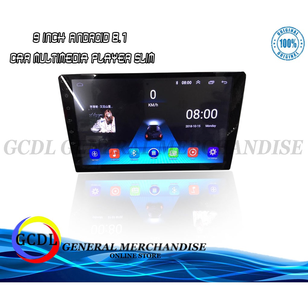 9 inch Android 8.1 Car Multimedia Player Slim Universal GPS Navigation ...