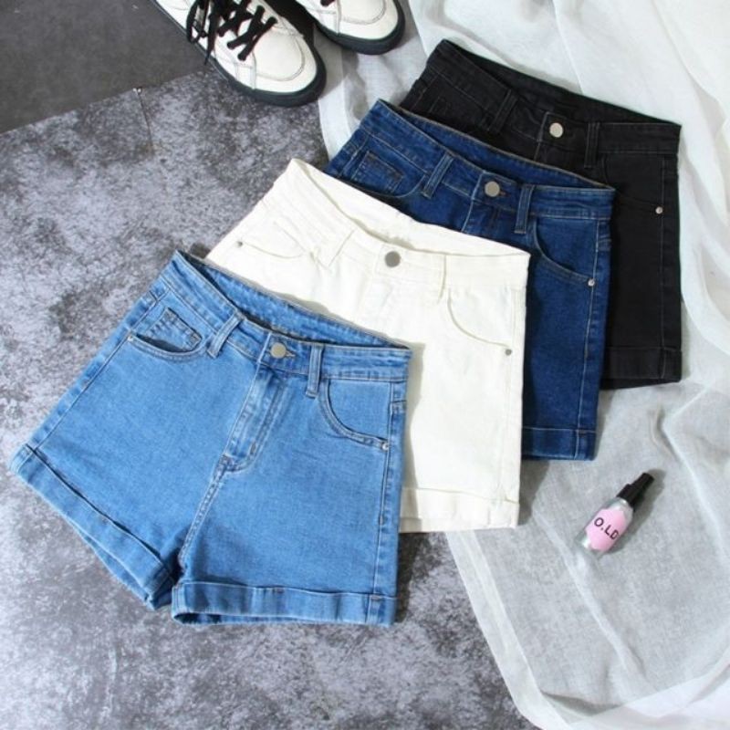 High waist short denim maong short for women | Shopee Philippines