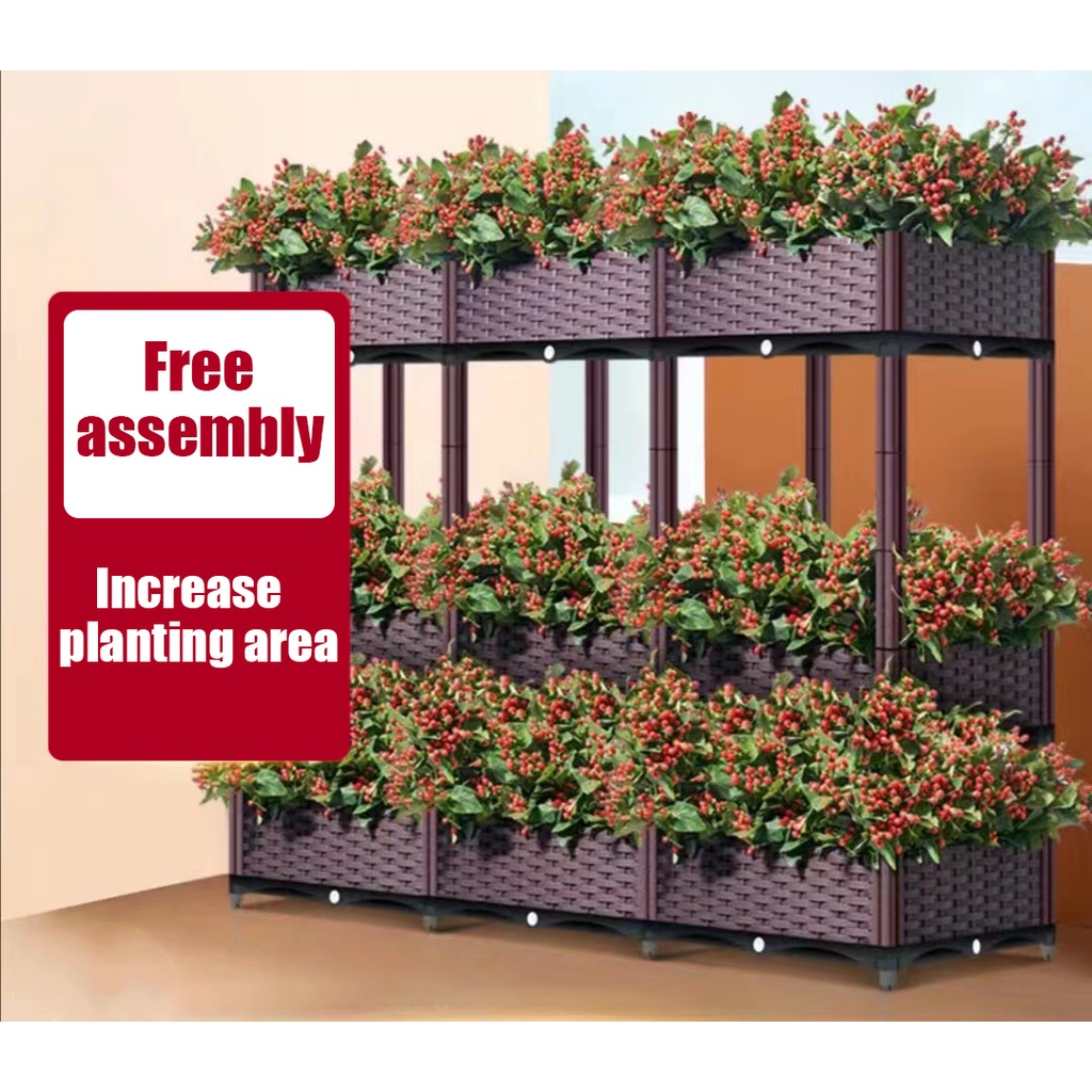 Combination type flower pot vegetable planting box balcony planting box ...