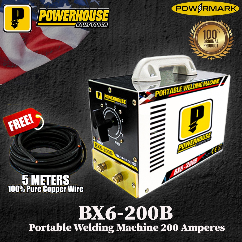 Powerhouse BX6-200B Portable Welding Machine 200 Amperes with FREE 5 ...