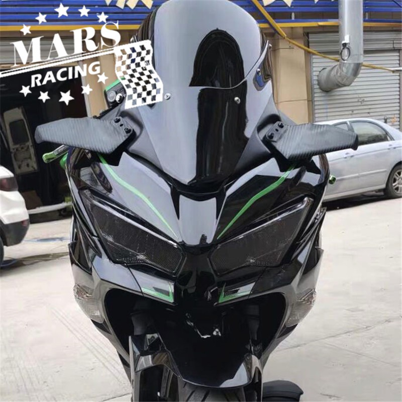Motorcycle Double Bubble Carbon Fibre Windshield WindScreen Visor Viser ...