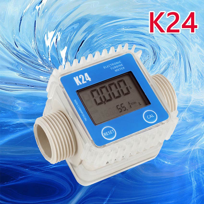K24 Digital Turbine Flowmeter 20Bar Diesel Fuel Flow Meter for Water ...