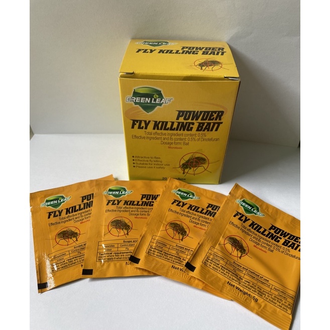 GREEN LEAF POWDER FLY KILLING BAIT 20pcs. 1box | Shopee Philippines
