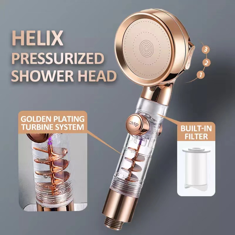 Helix Super Pressurized Shower Head Set With Fan&Filter High Pressure ...