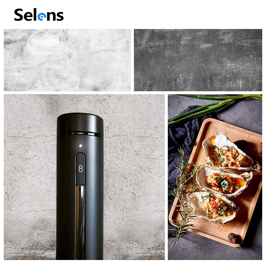 Selens Double Sides Dark Style Backdrop Paper Cement texture Wallpaper ...