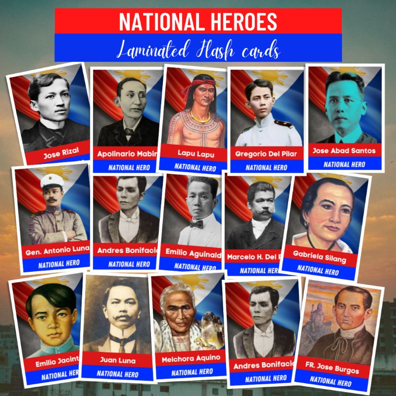 national heroes laminated flashcards 15 pcs | Shopee Philippines
