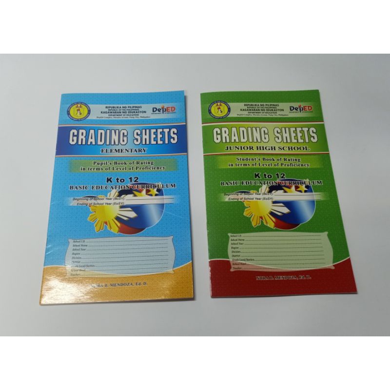 Grading Sheets Elementary Junior High School K to 12 Level 10 Sheets 7 ...