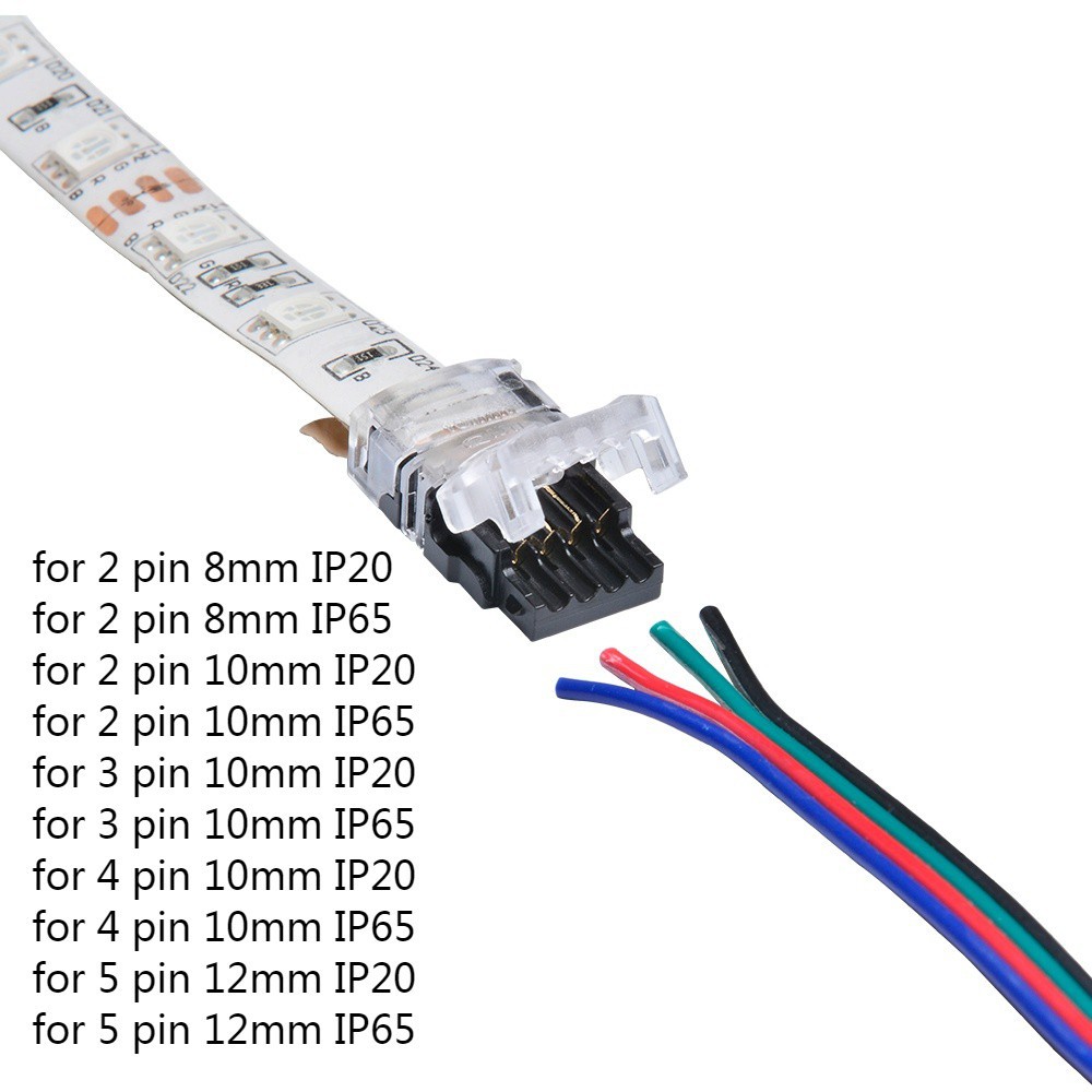 1PCS 2pin 3pin 4pin 5pin LED Strip Connector for Single RGB RGBW Color ...