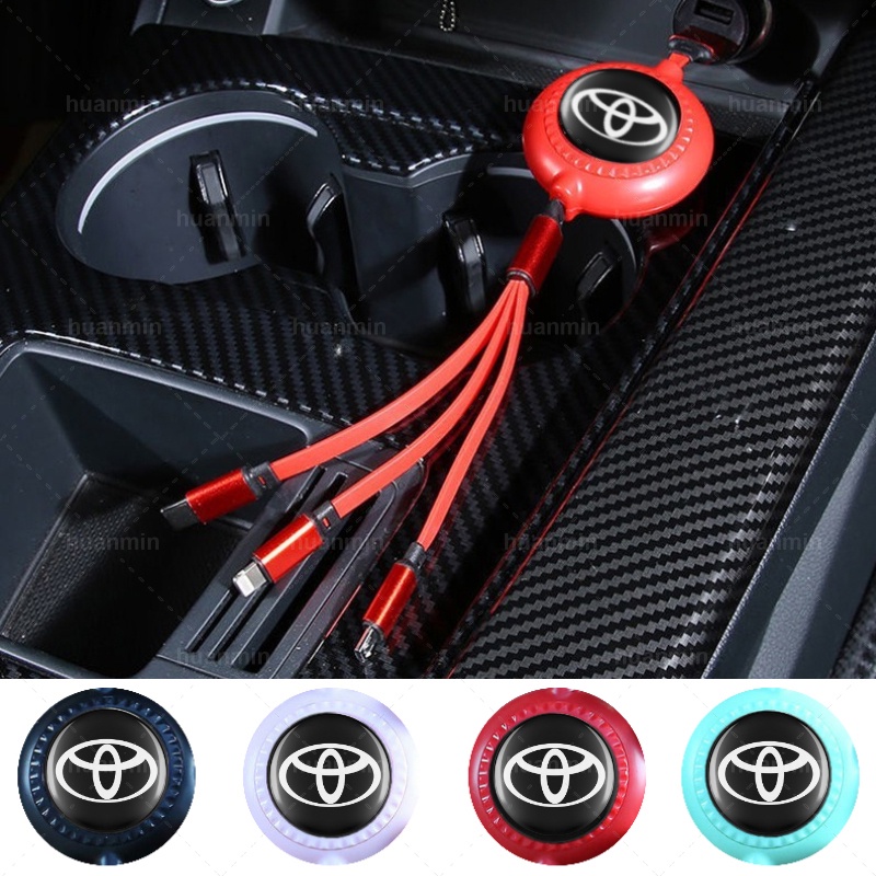 Toyota 3 in 1 USB Cable Fast Charging Retractable Type C Micro Data ...