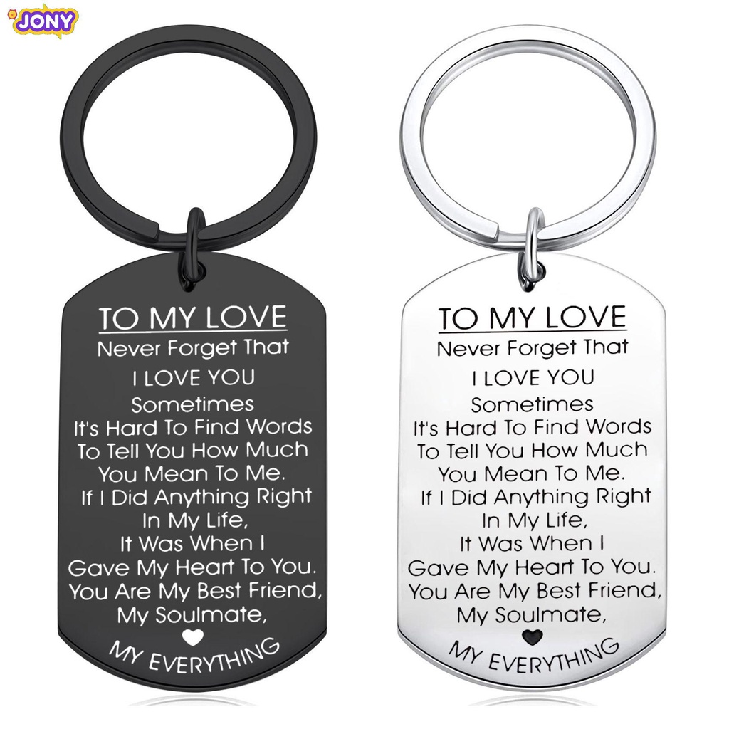 JONY Couple Key Ring Husband Valentines Day Keychain Wedding Boyfriend ...