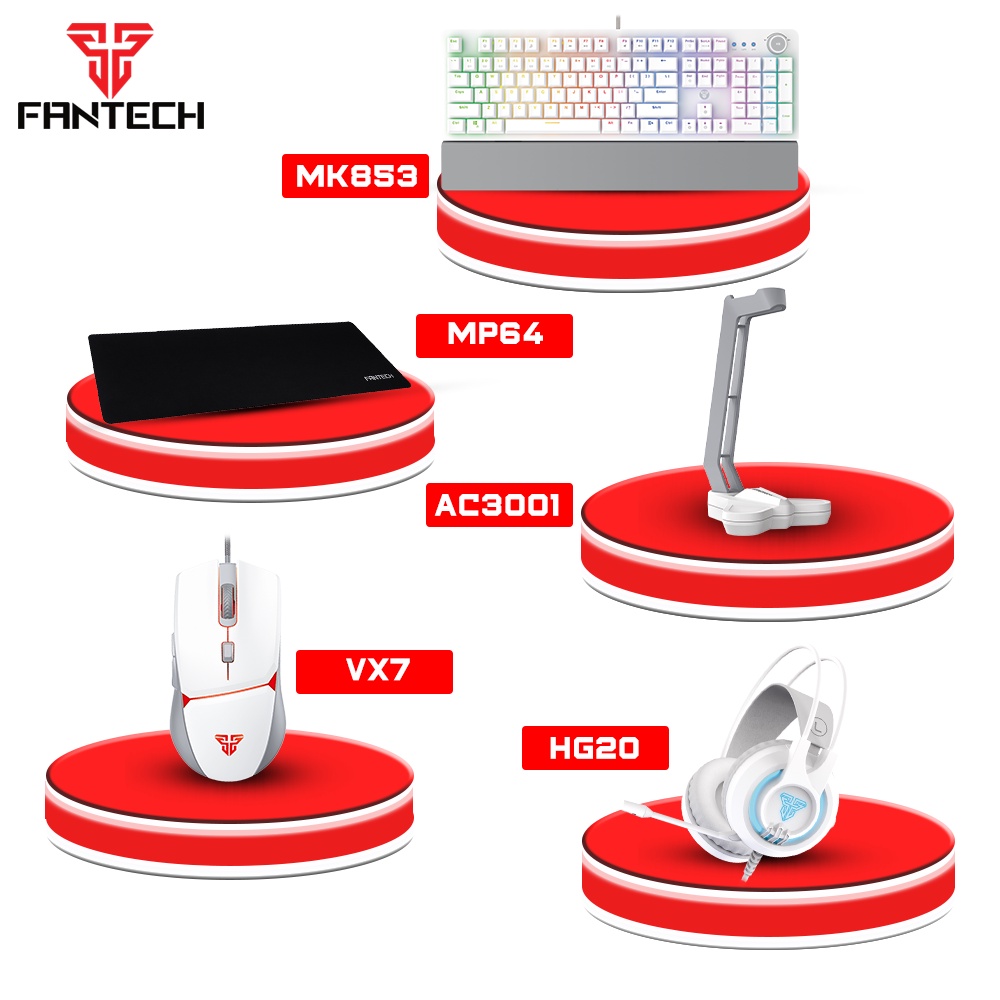 Fantech Bundle 5in1 MK853 Gaming Keyboard VX7 Mouse HG20 Headphone AC3001 Stand MP64 Mousepad ...
