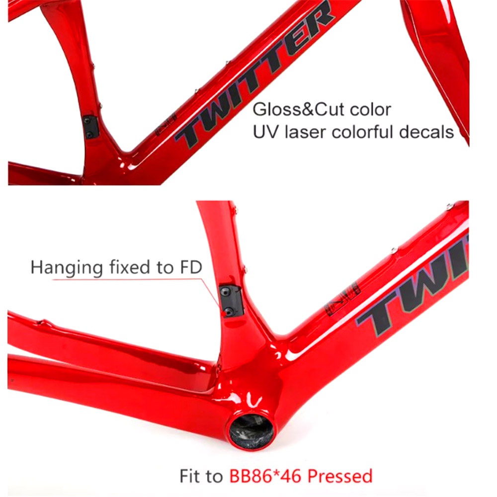 Twitter Bike Frame Gravel V3 48cm/51cm/54cm road car frame Cuadro de ...
