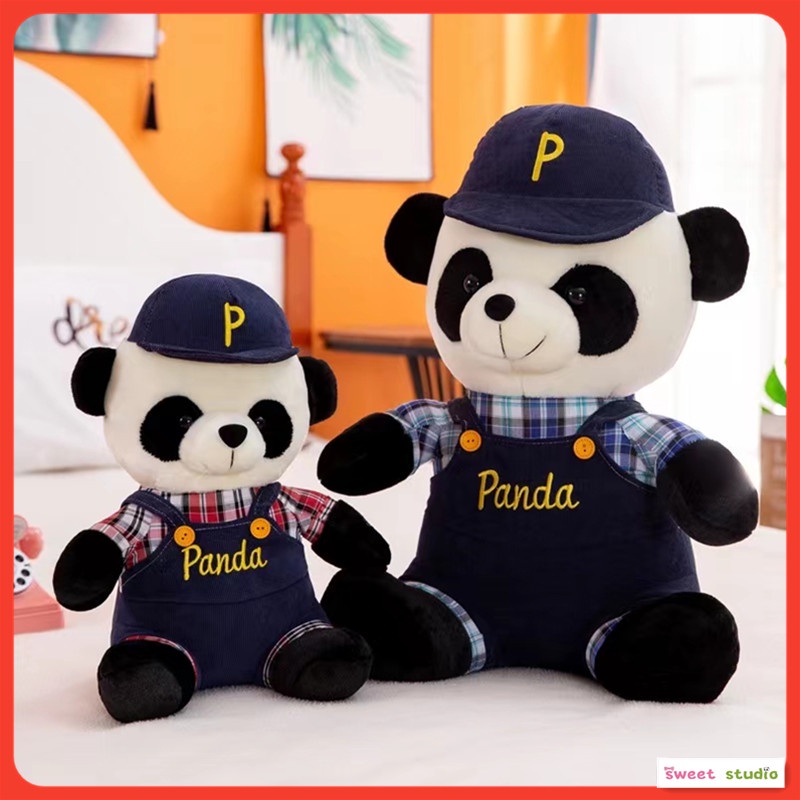 SS Children's toys carrying panda dolls wearing hats panda plush toys ...
