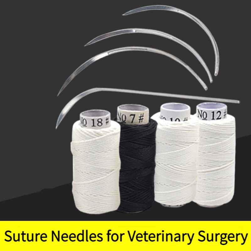 Veterinary suture needle thread Stainless steel animal surgical suture ...