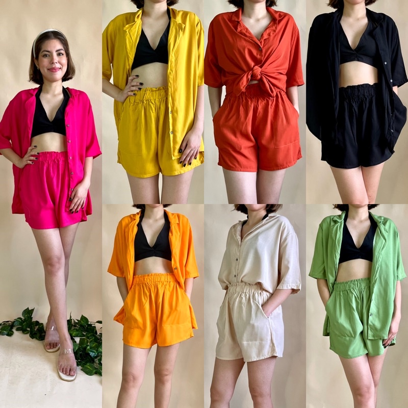Bright Summer Colors Polo and Shorts Coords (Y2K Terno) | Shopee ...