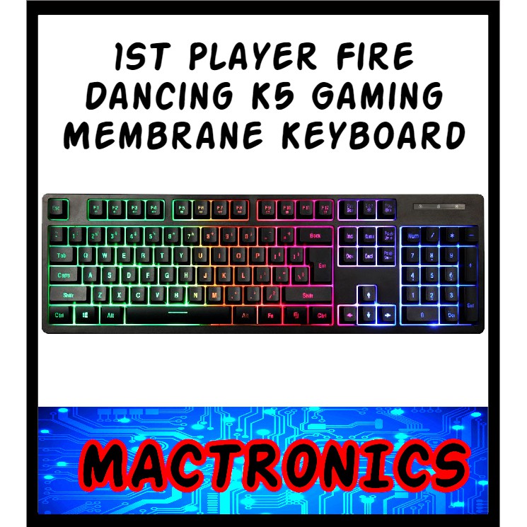 1ST Player Fire Dancing K5 USB Gaming Membrane Keyboard /RGB KEYBOARD ...