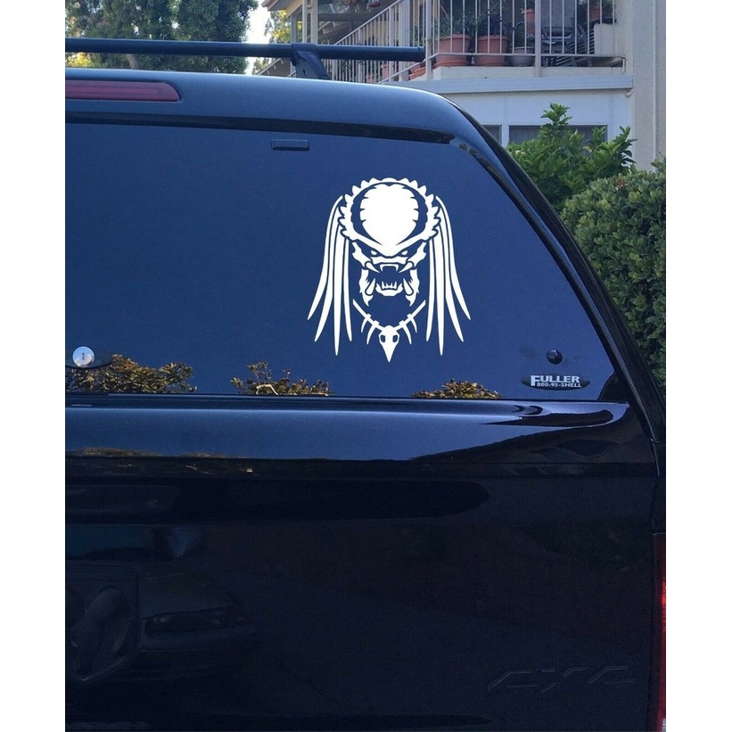 Predator Face Braids necklace Vinyl decal Sticker Alien Dutch Dillon ...
