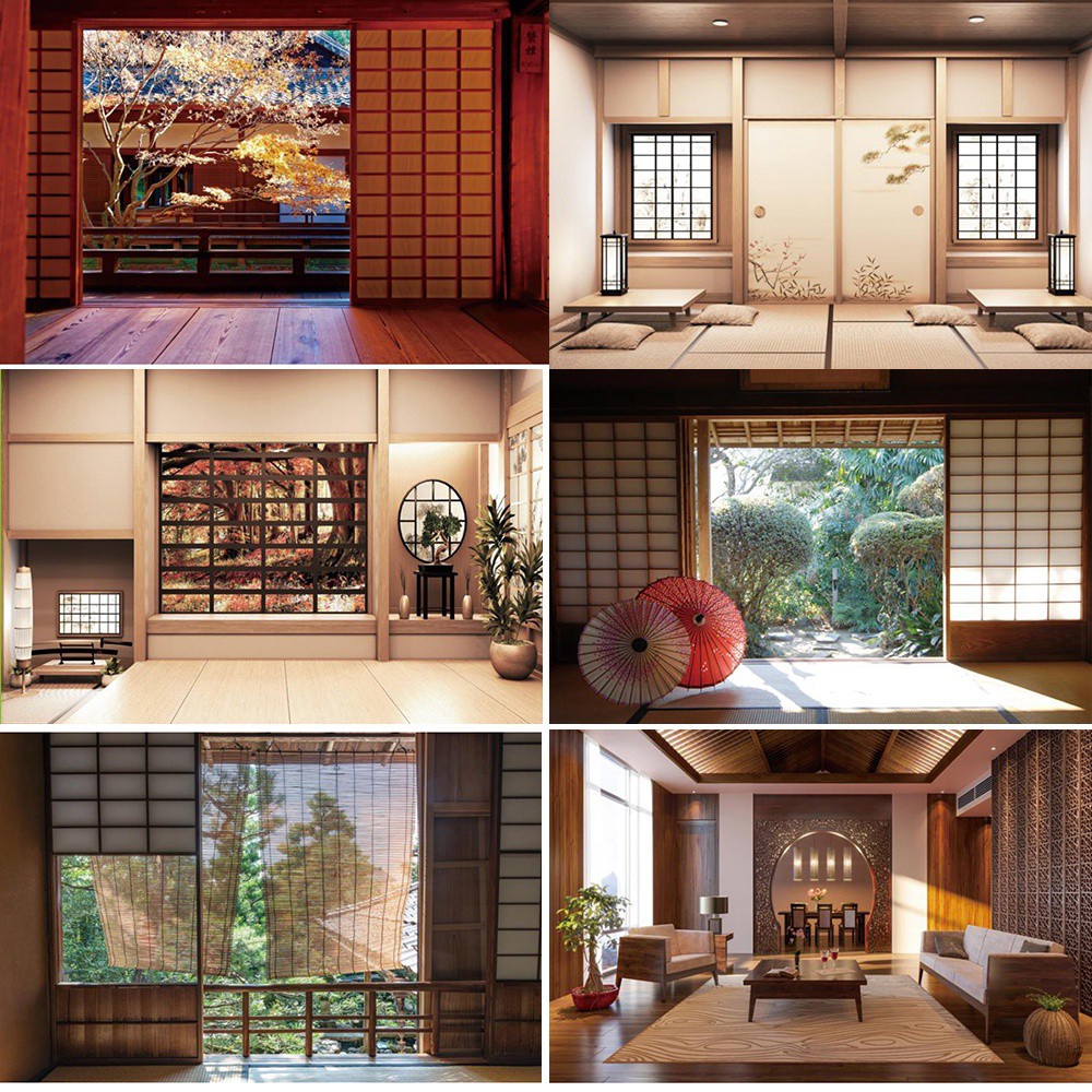 Retro Wooden House Korean Japan Building Photophone Cherry Room ...