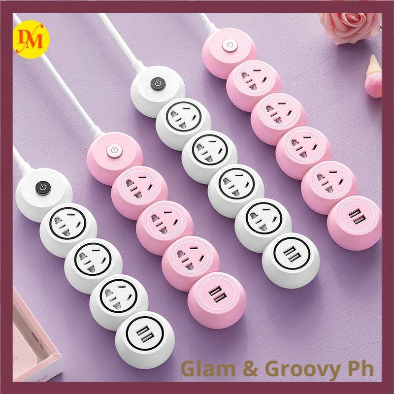 Round Design USB And Power Outlet Extension Cord | Shopee Philippines