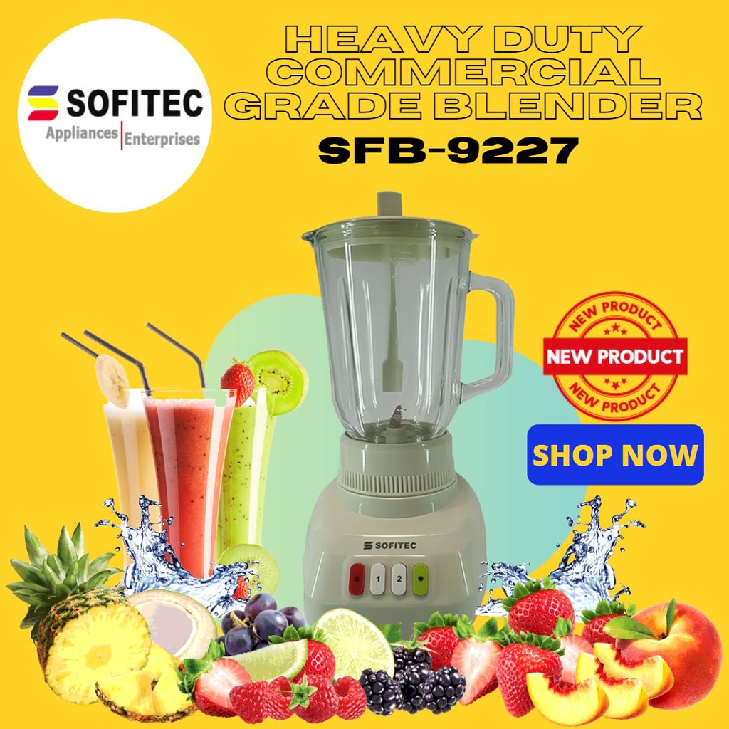 Sofitec 1.2L Electric Blender Glass Pitcher with Cover and Food Mixer ...