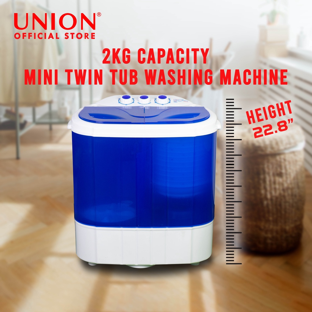 Union UGWM-22 2kg Twin Tub Mini Washing Machine | Shopee Philippines