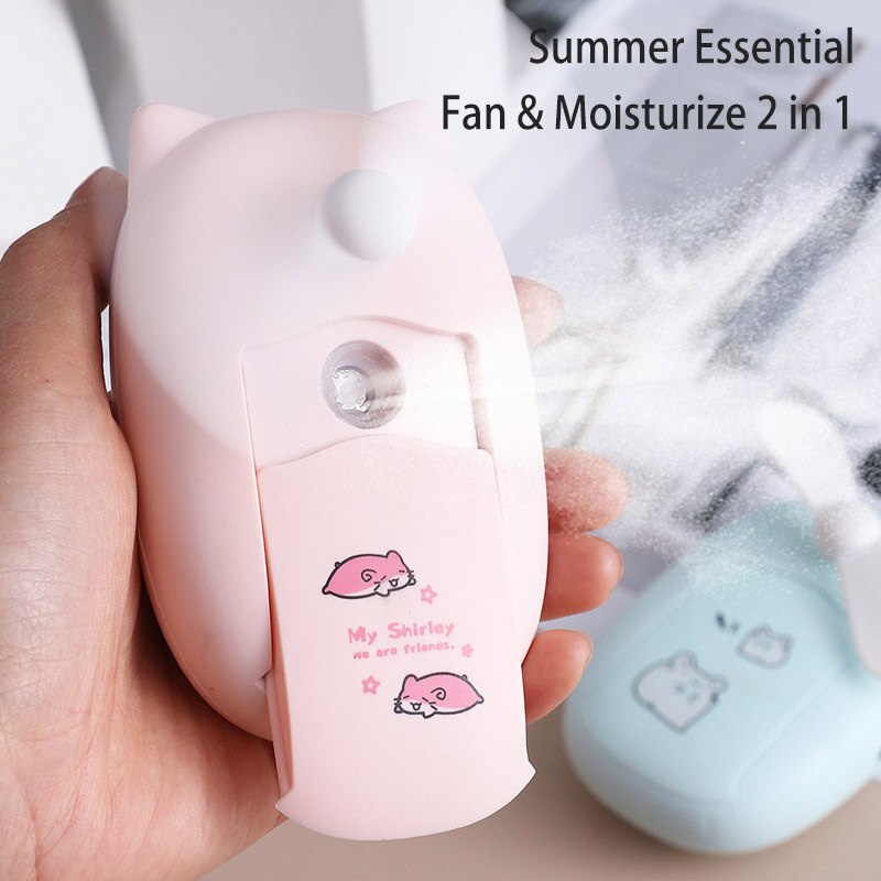 Handheld Mini Mist Spray And Fan 2 In 1 Skin Mouisture Nano Mist Facial ...