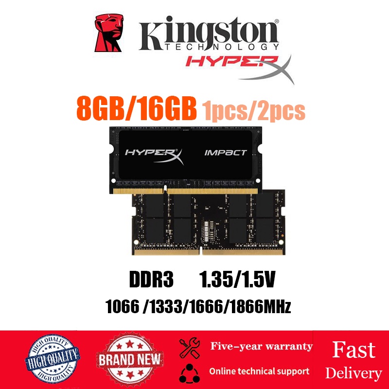 New Kingston HyperX Impact RAM DDR3 / DDR3L 8GB 16GB 1066MHz 1333MHz 1600MHz 204Pin SODIMM 1.5V ...