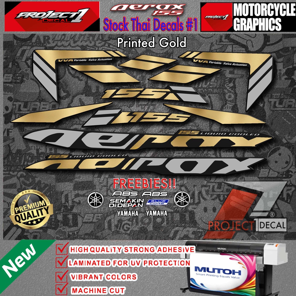 Aerox 155 V1 thai stock decals set vnyle laminated sticker | Shopee ...
