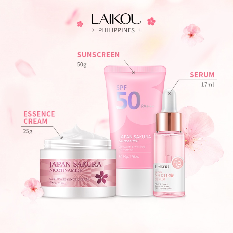 LAIKOU Sakura Sunscreen SPF50 Rejuvenation Serum Remove Wrinkle Face ...