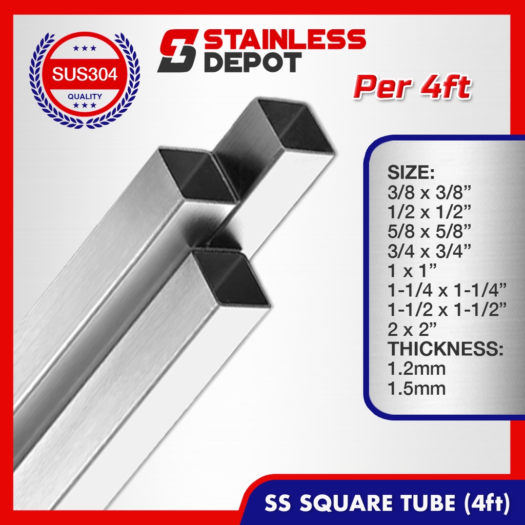4FT Stainless Square Tube Stainless Tubular Stainless Tube Square